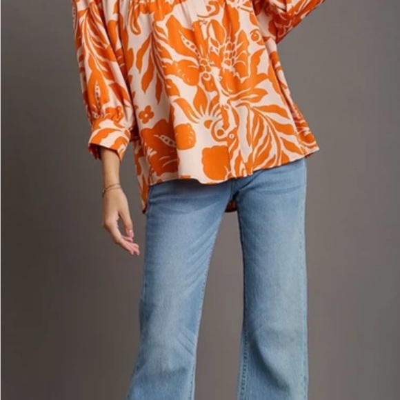 Umgee | Tops | Umgee New Spring Tropical Floral Button Up Blouse Top ...